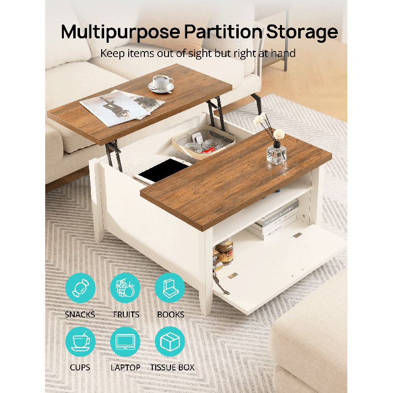 August Grove Annahbella Lift Top Frame Coffee Table with Storage & Reviews - Wayfair Canada